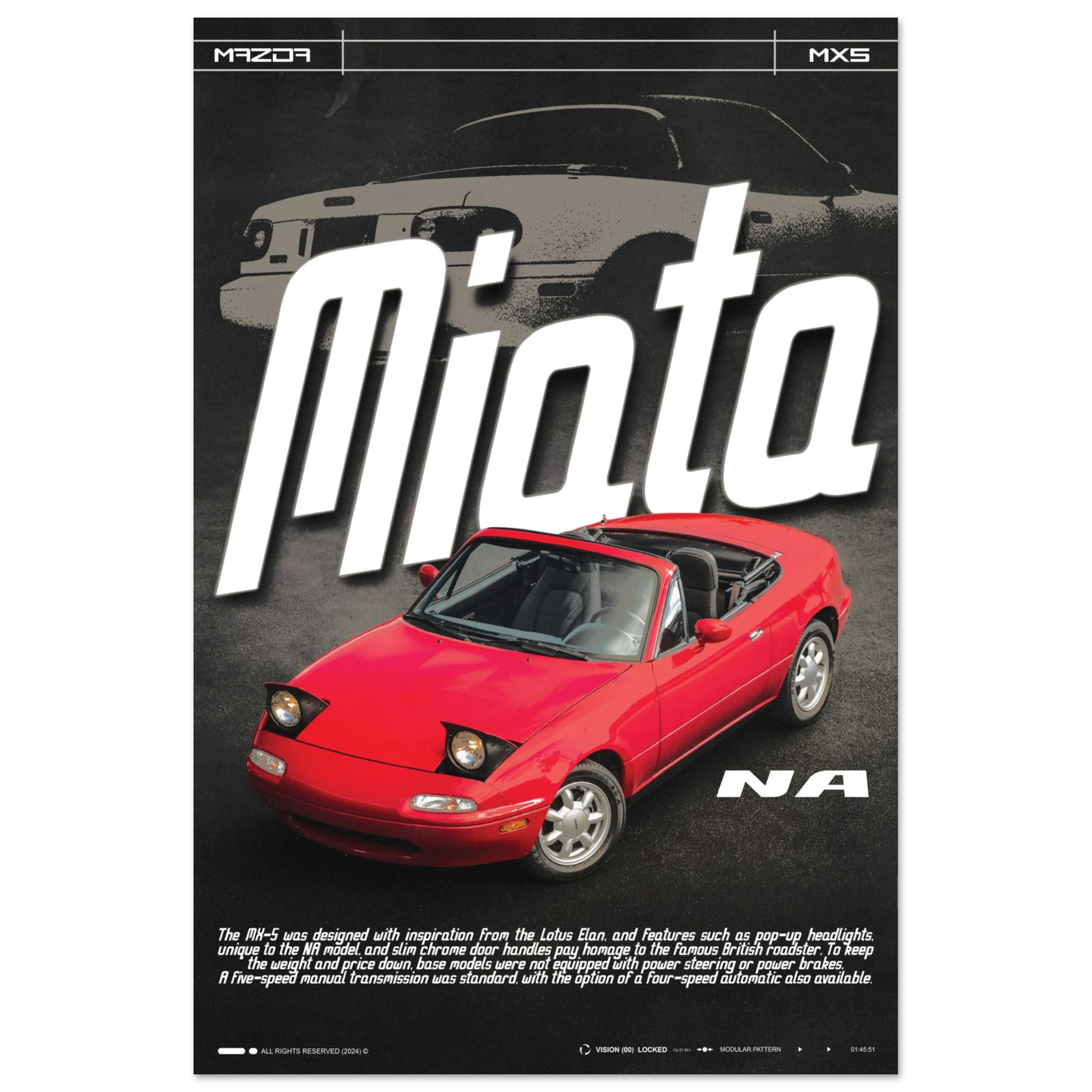 MAZDA MIATA MX5 NA POSTER – HYUU Art